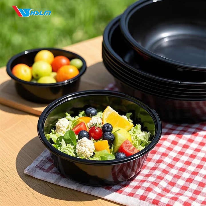 50oz Disposable Round PP Plastic Food Container Restaurant Soup Noodle ...