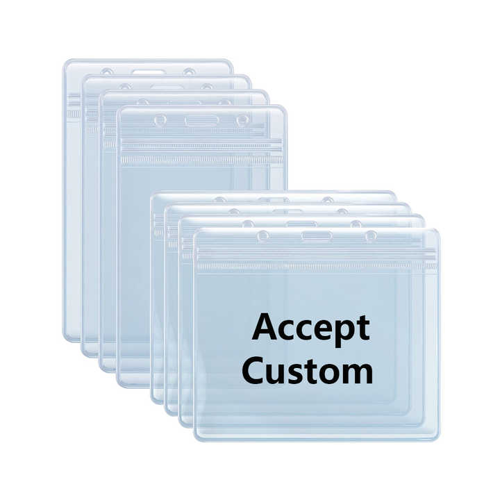 Custom Size Premium Clear Plastic Resealable Zip Badge Tag