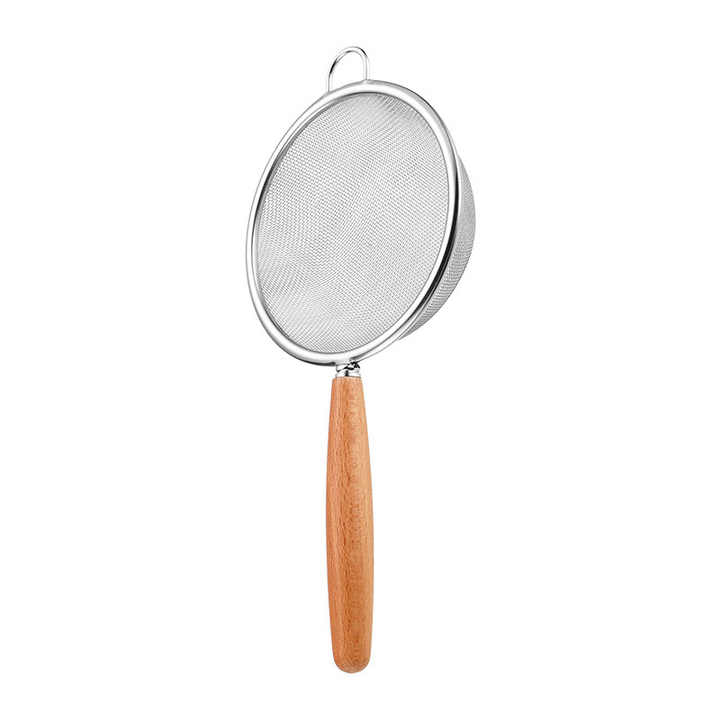 304 Stainless Steel Filter Sifter Flour Sieve Wood Handle Matcha Coffee ...