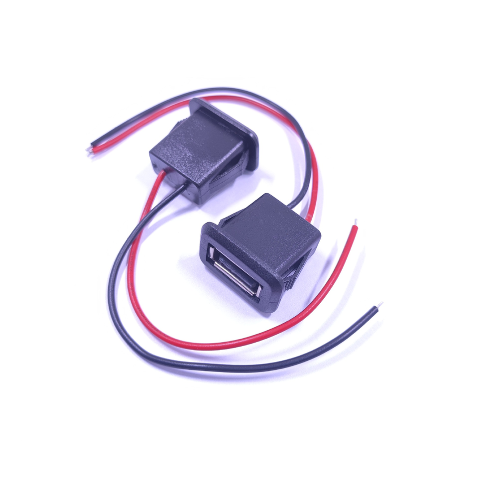USB Female Power Jack 2Pin & 4Pin Charging Port Connector Data Cable ...