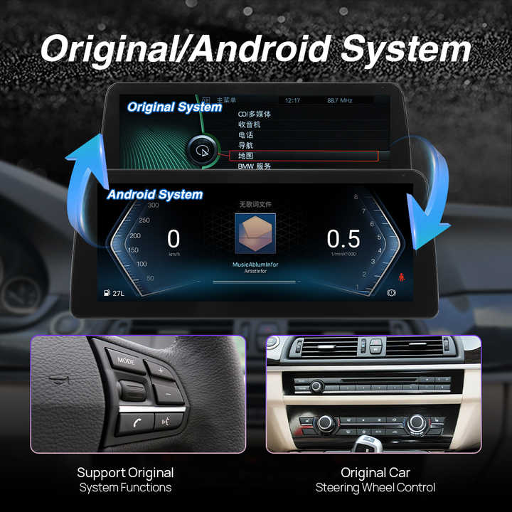 Car Display Wireless Android Auto for BMW X1 F48 NBT 2016-2017 BT FM Radio Carplay Split Screen ...