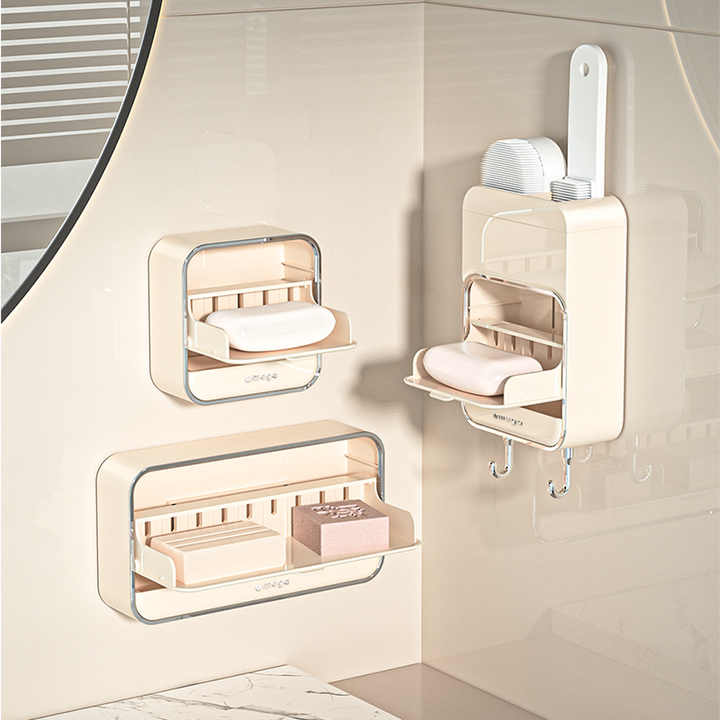 Modern Design Household Wall Hanging Toilet Soap Box with Lid PP ...