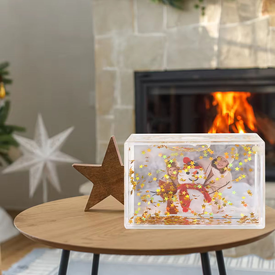 New Customized Size Christmas Rectangle Water Snow Frame Snow Globes ...
