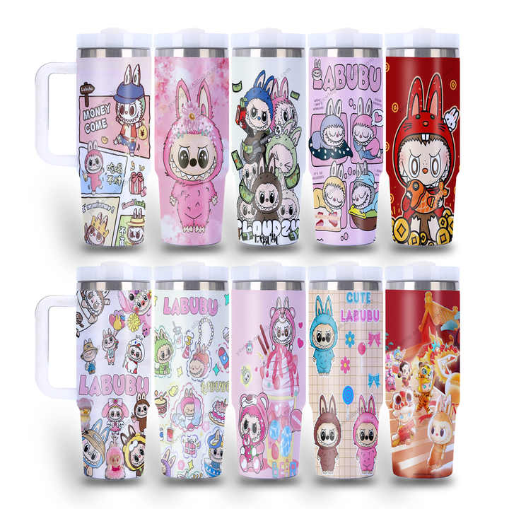 Newest Custom Gold Brand logo Cartoon Labu Monster Insulated Water ...