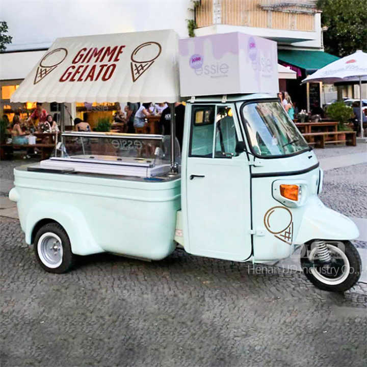 Vintage Piaggio Van Gelato Coffee Truck - Mini Food Cart
