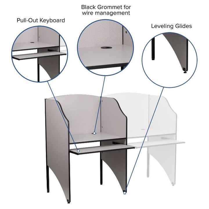 School Furniture Library Study Carrels School Study Room Student Table ...
