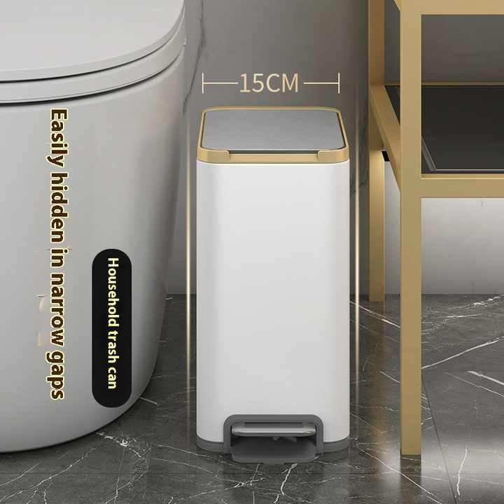 New Arrival Home Stainless Steel Garbage Bin Step-On with Lid Narrow ...