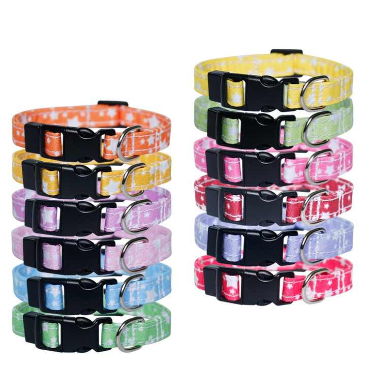 High Quantity Custom Cat Collar Adjustable Star Pattern Pet Collars for ...