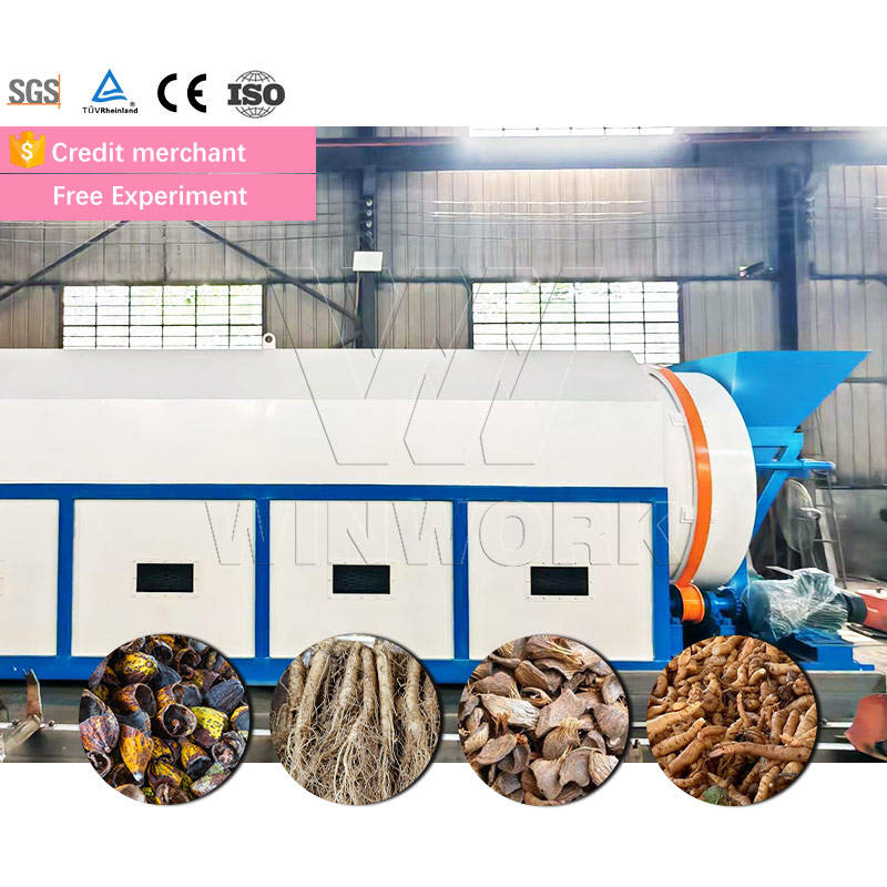 WINWORK Palm Shell Palm Fiber Pump-Powered Gold Separator Rotary Drum ...