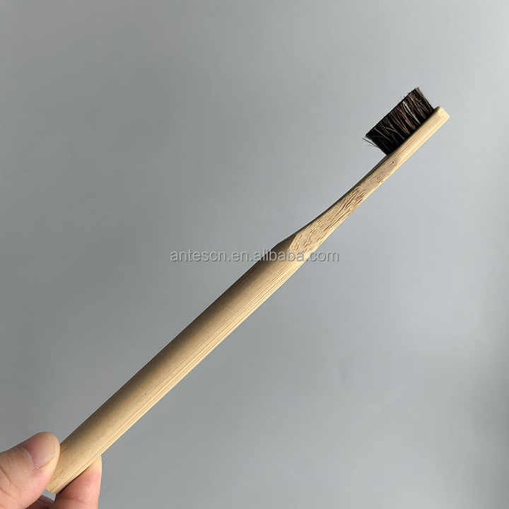 Natural Bamboo Toothbrush with Horse Hair Bristles Eco Friendly ...