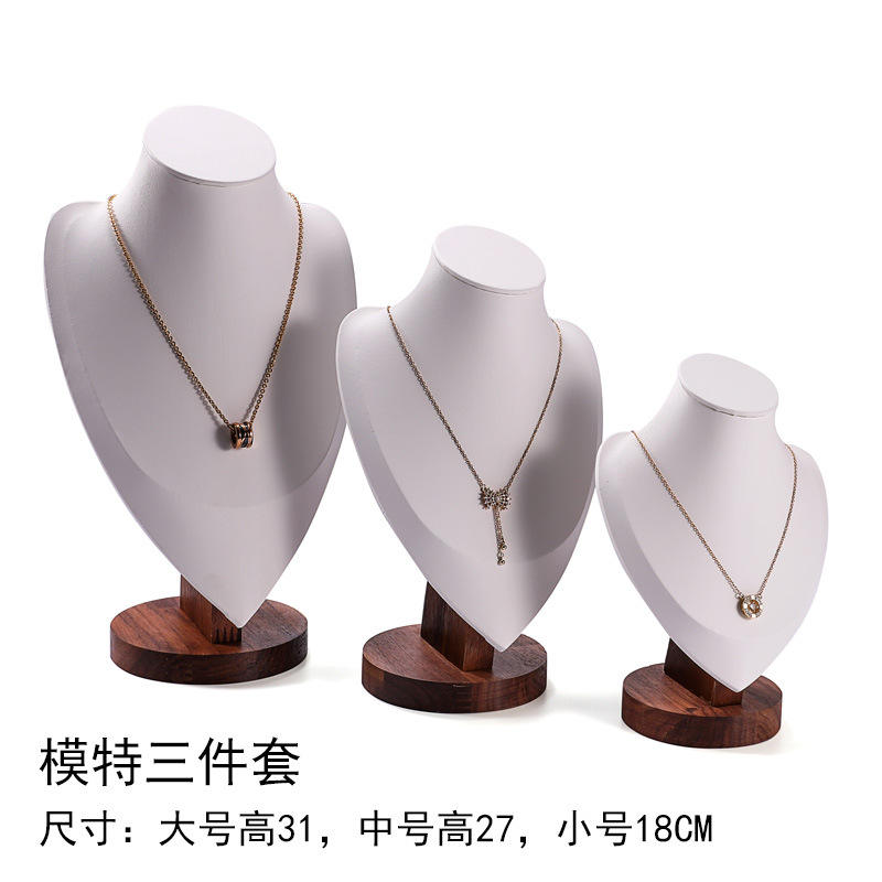 Walnut Figure Neck Display Stand Neck Mold Necklace Model Stand Jewelry ...