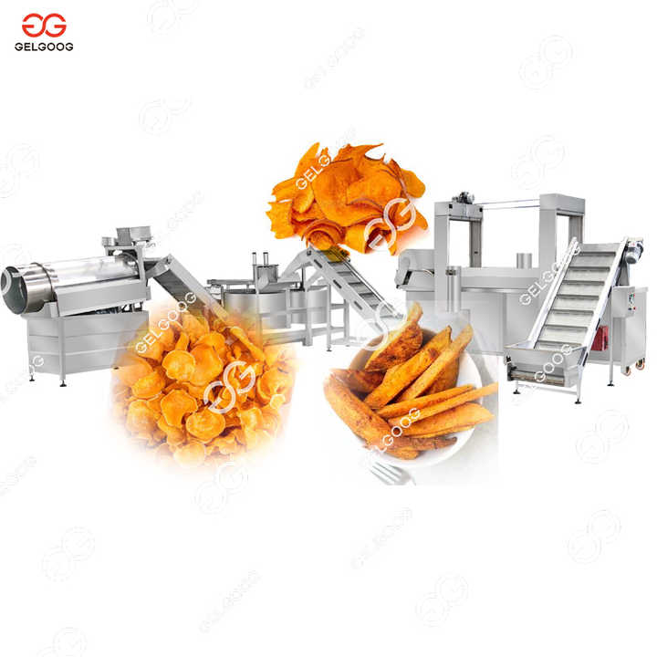 Small Scale Automatic Plantain Chips Frying Machine Gas Banana Chips ...