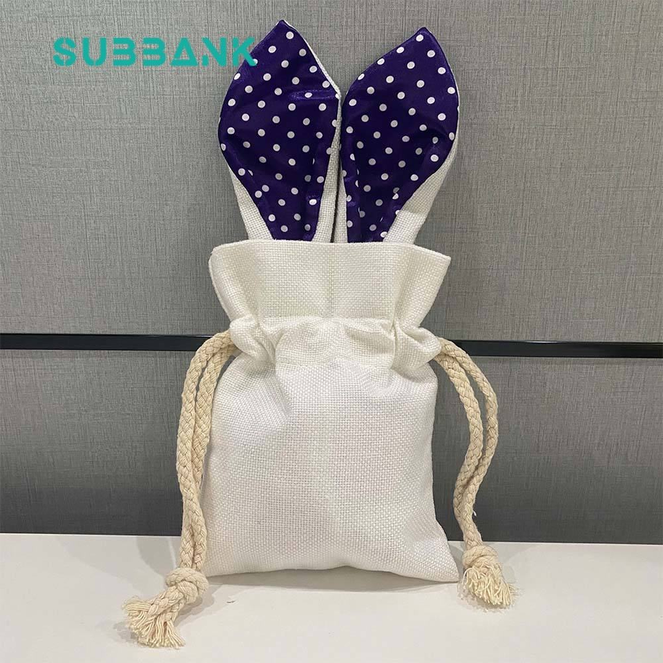 Subbank Wholesale Sublimation Easter Bunny Bag Linen Egg Basket Blank ...