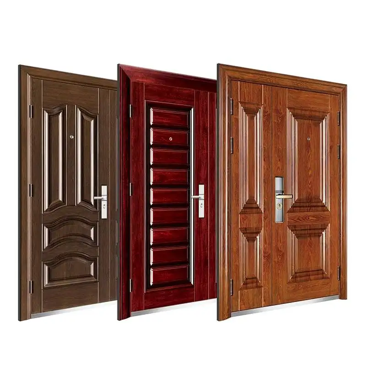 Steel Security Front Door Reinforced Metal Exterior Main Entrance House ...