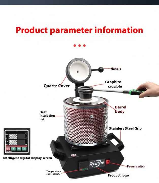 2KG Portable Industrial Induction Furnace Gold Silver Copper Smelting ...