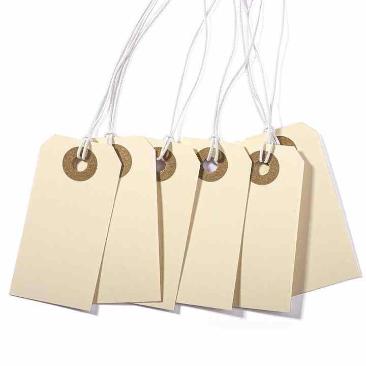 70x35mm Custom Kraft Manila Paper Shipping Tags with Elastic String ...