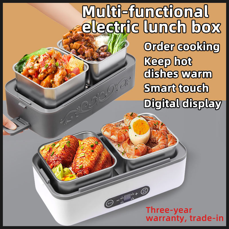 Multifunctional 4L Electric Heating Lunch Box - Stainless Steel Bento ...