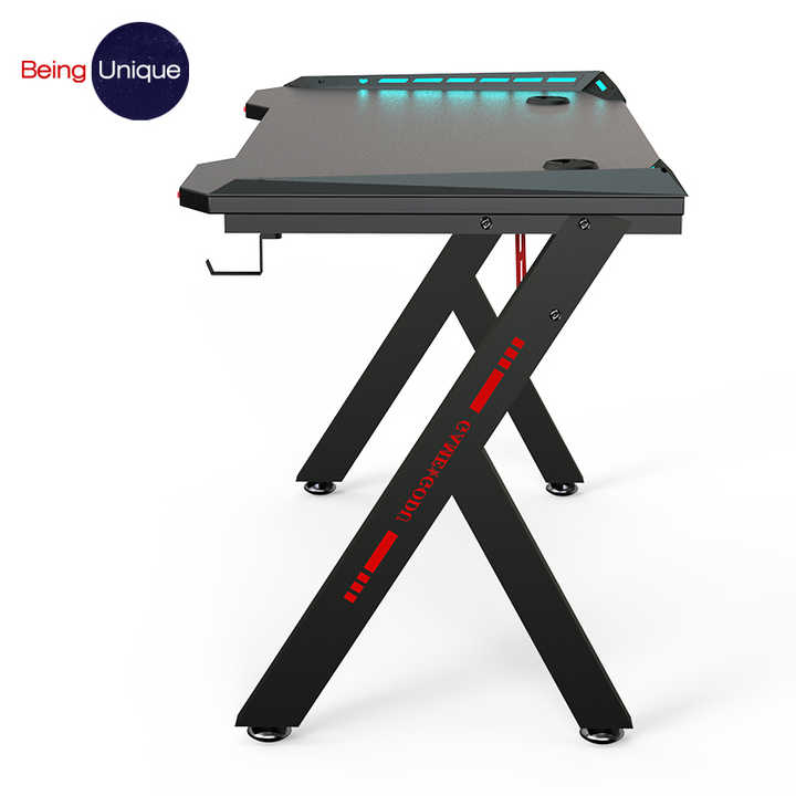 Hotsale rgb led ergonomic x-rocker r1 lynx pc gaming desk table ...