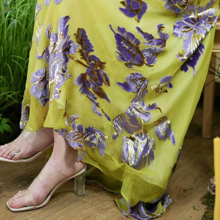 100% Mulberry Silk Nylon Sheer Gauze Jacquard Garment Fabric