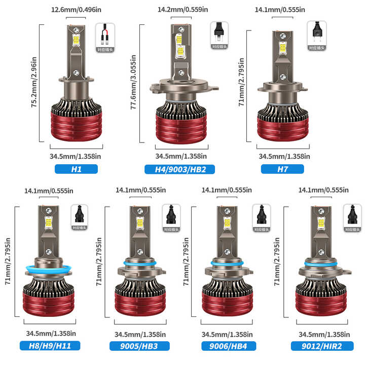 K11 High Quality 80W LED Headlights High Power Car LED Bulbs Universal ...