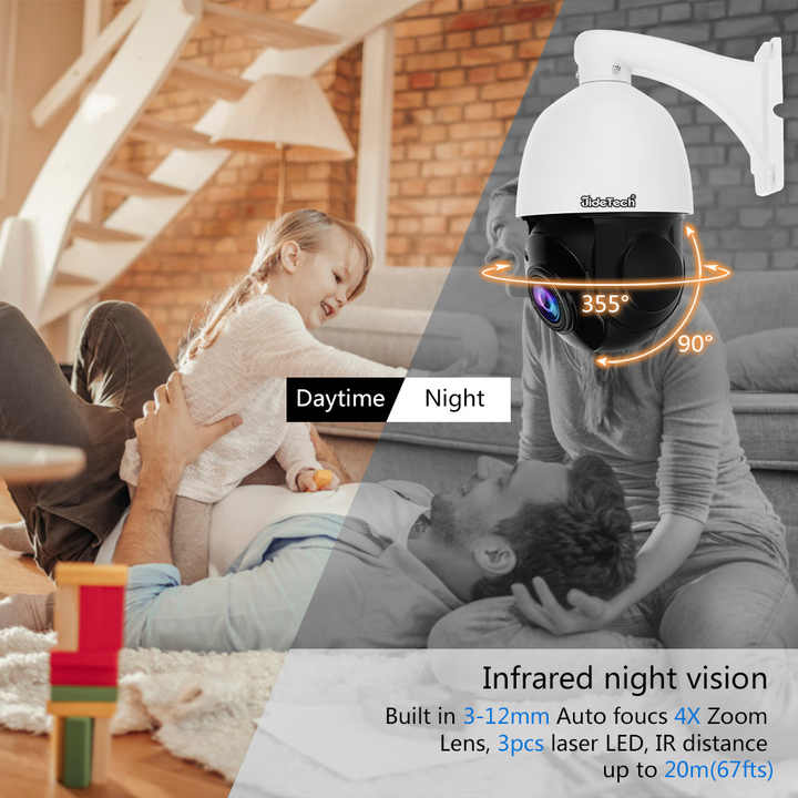 Jidetech 8MP PTZ CCTV Camera - 20X Optical Zoom & Night Vision