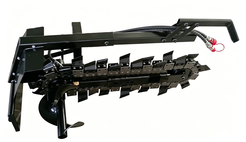 Skid Steer Trencher Attachment Universal Quick Attach Chain Trencher ...