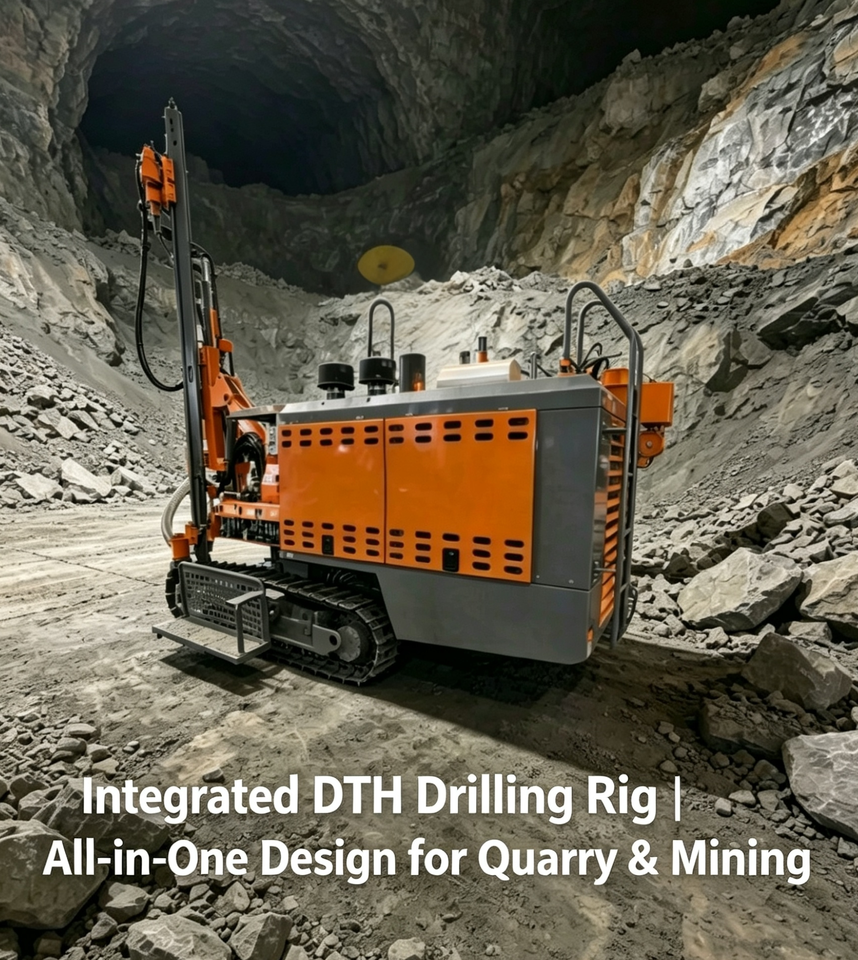 "Diesel Drilling Rig Rotary Hard Rock Air Compressor Drill Machine for ...