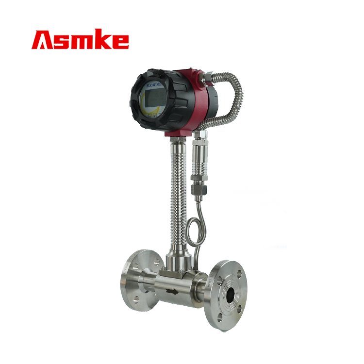 6 Inch Stainless Steel RS485 Modbus Gas Mass Vortex Flow Meter with LCD Display Measures Liquid ...