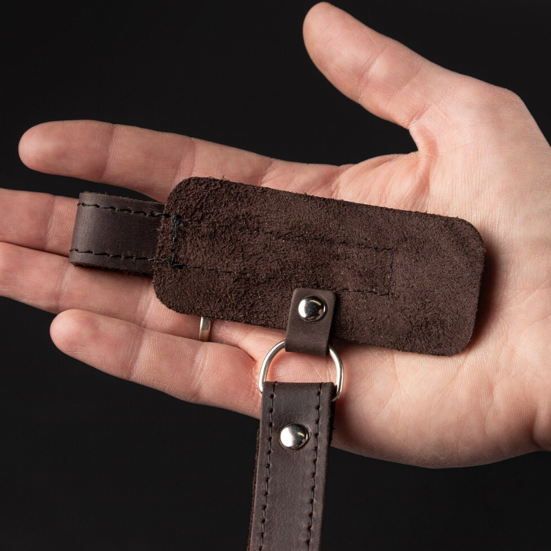 Universal Leather Walking Stick Wrist Cord Clamp Walking Hiking Cane ...