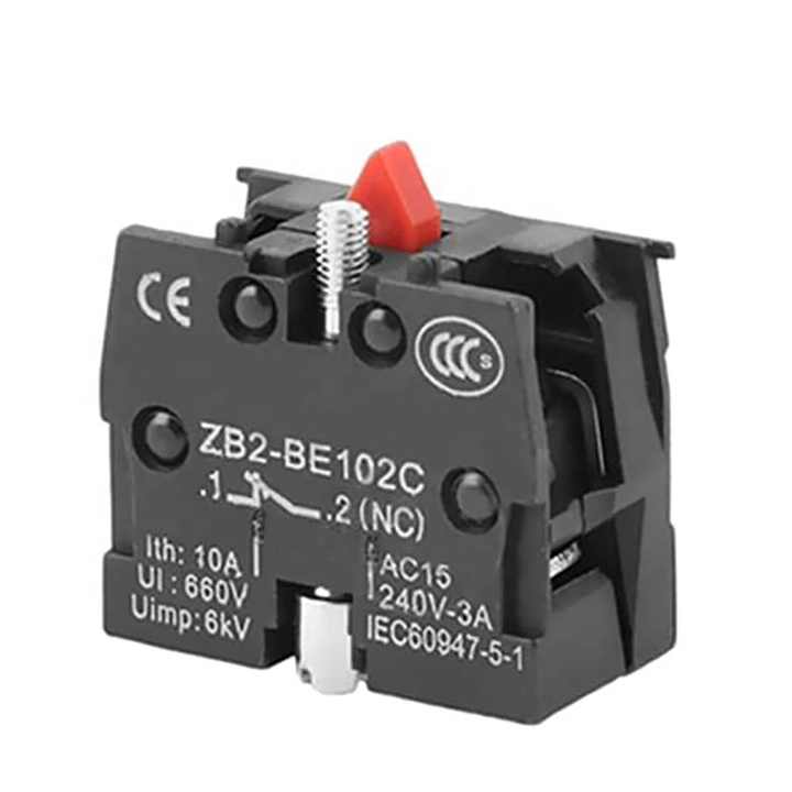 Momentary NO NC Push Button Switch Auxiliary Contact - Binrong