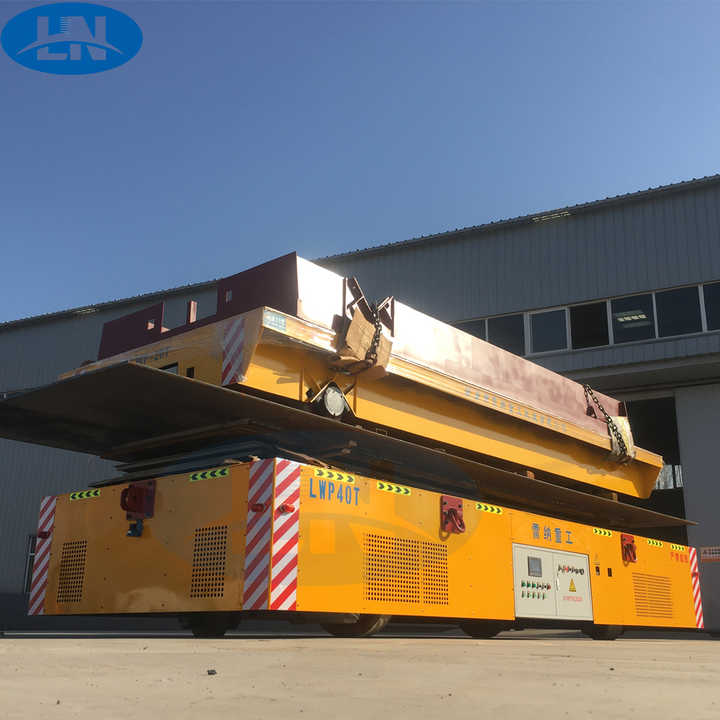 40t Battery Operated Electric Trackless Flat Transfer Cart Platform ...