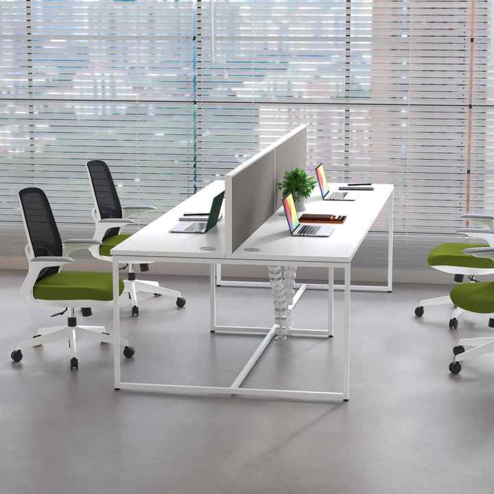 4 person coworking spaces office table workstation modular 4 l desk ...