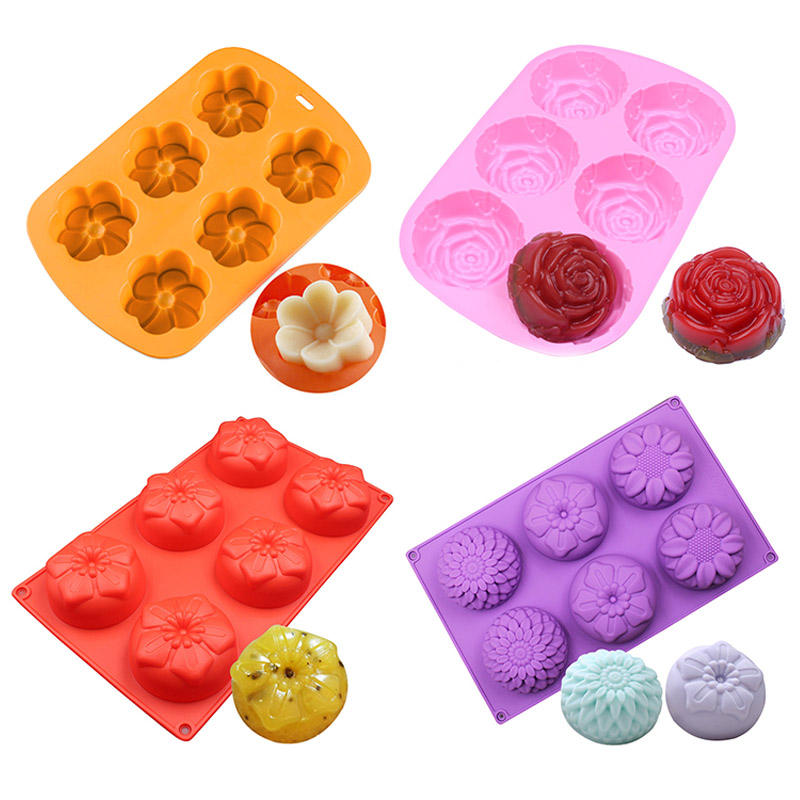 Silicone Injection Ceramic Peony Concrete Resin Fondant Pots Vase ...