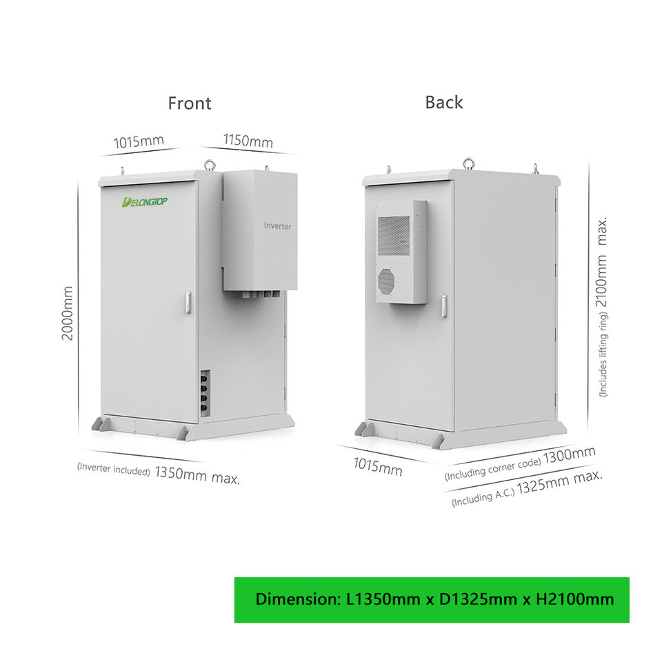 100KWH 150KWH 200KWH High Voltage Lifepo4 Battery BESS Solar Battery Energy Storage System ...