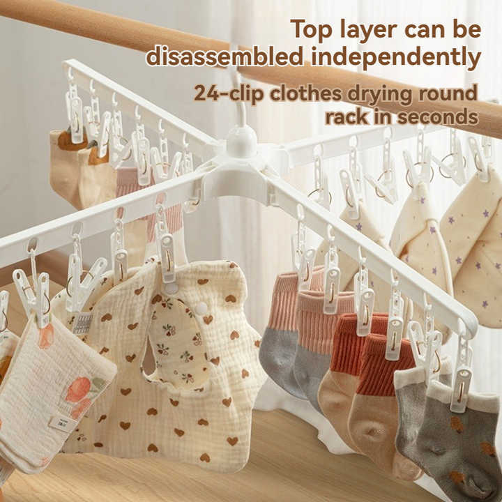 3-Tier Folding Baby Cloth Drying Rack Stainless Steel Extendable ...