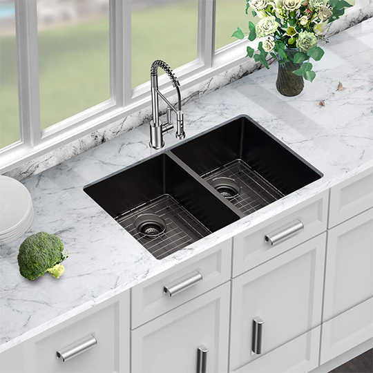Fregadero SUS304 Deep Basin Nano Double Bowl Undermount
