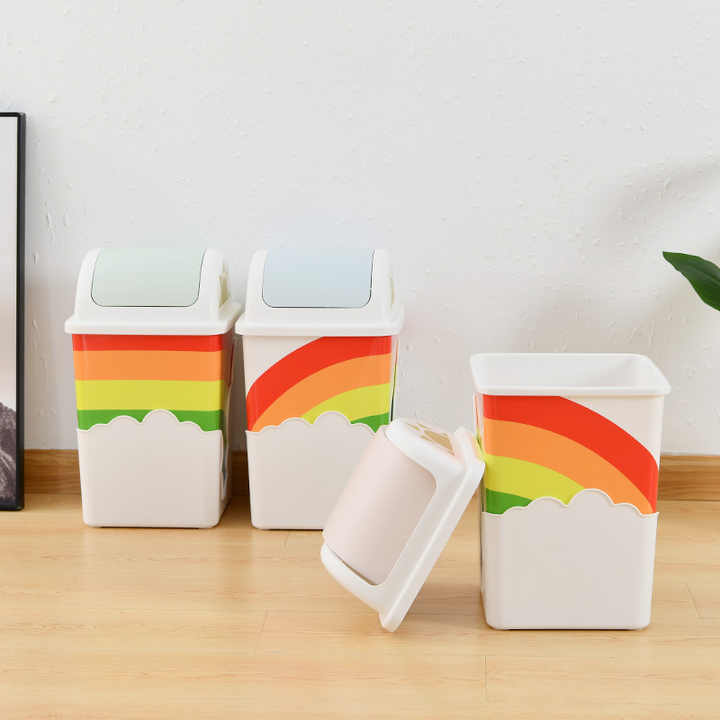 Songtai Innovative 10L White Touchpad Trash Can Plastic Garbage Storage ...