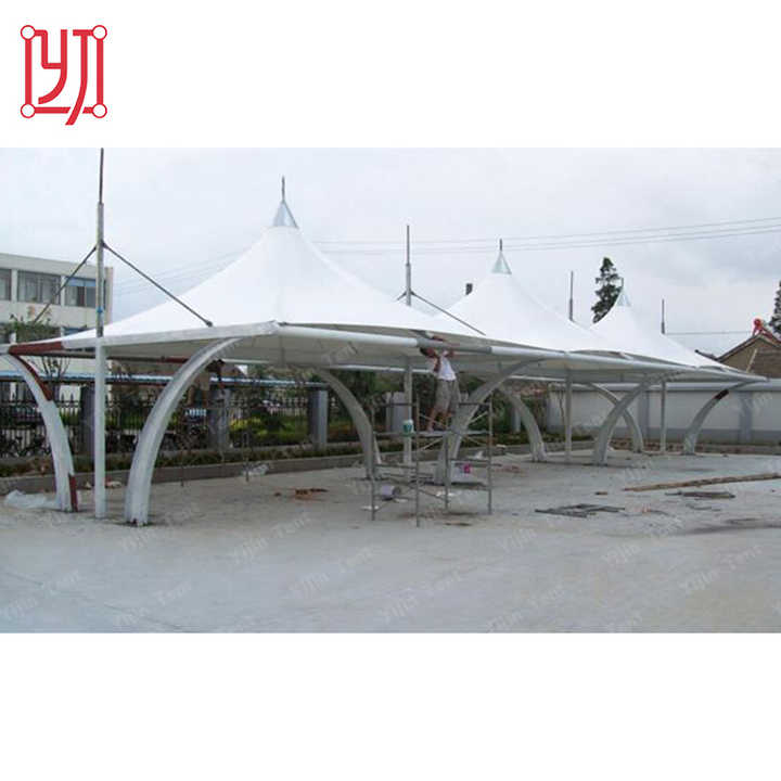 Architectural PVDF PTFE Car Park Tensile Membrane Structure