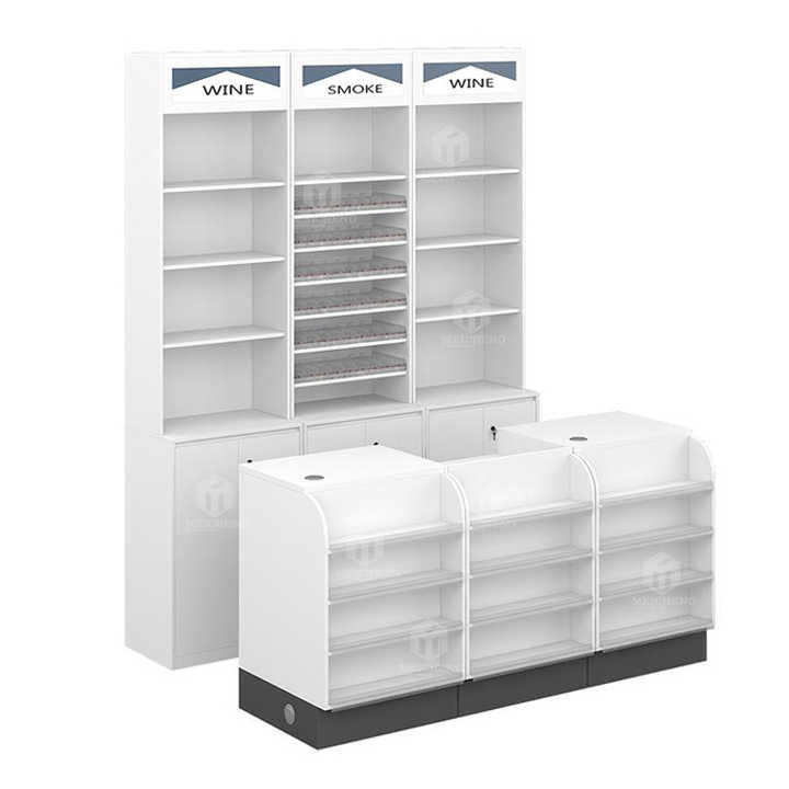 Customized Supermarket Checkout Counter Cash Counter Table Design Steel ...