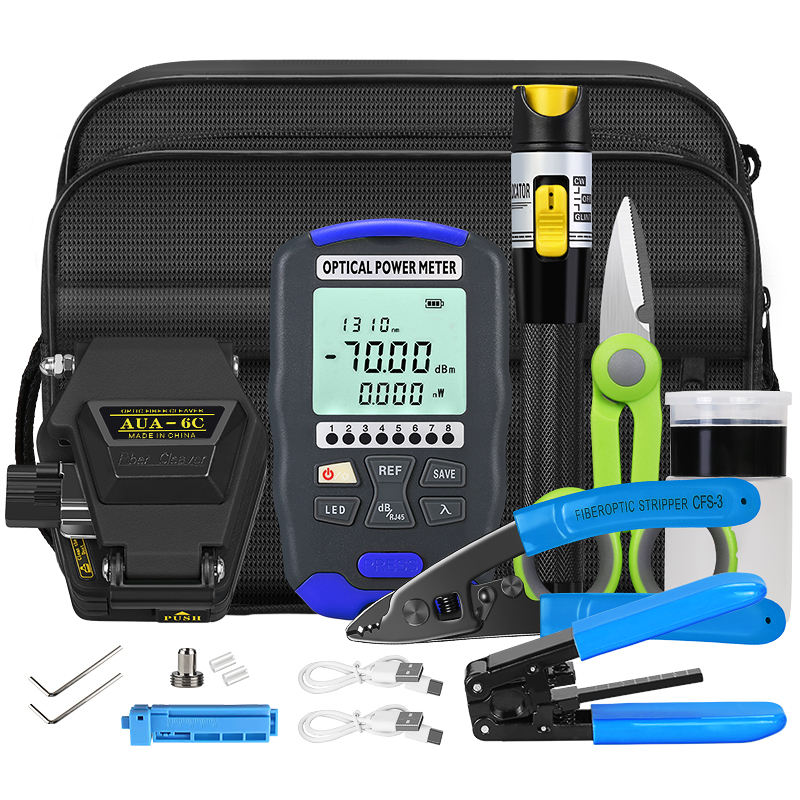 Fiber Optic Tool Kit with Rechargeable Optical Power Meter AUA-DC7 (-70 ...