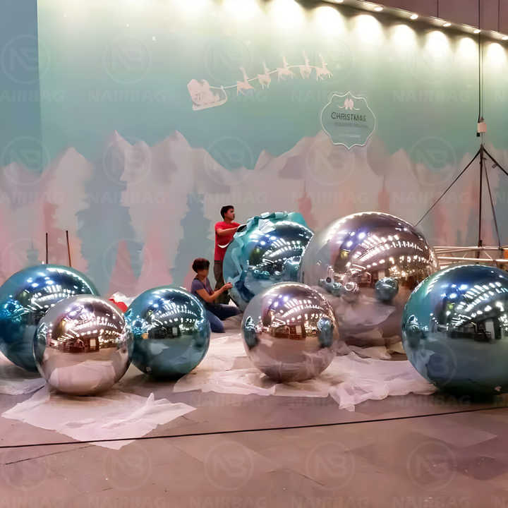 White Inflatable Mirror Ball - Festive Party Decoration