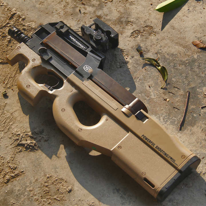 2026 Sand Color Electric Water Splatter Gun with High Speed P90 Soft ...