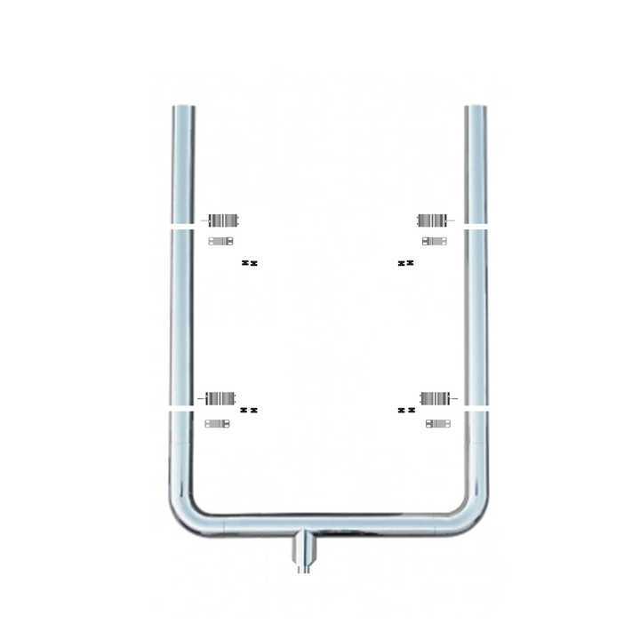6 Inch Semi Truck Stainless Steel Flat Top Cut Exhaust Stack Kits With ...