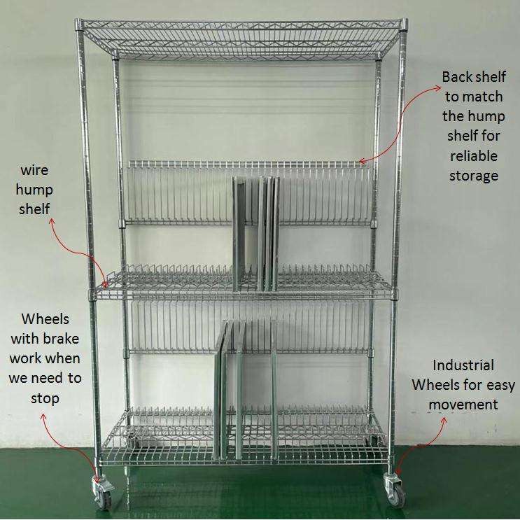 48"L X 24"W X 72"H NSF Approved 3 Tier ESD SMT Laser Stencil Storage ...