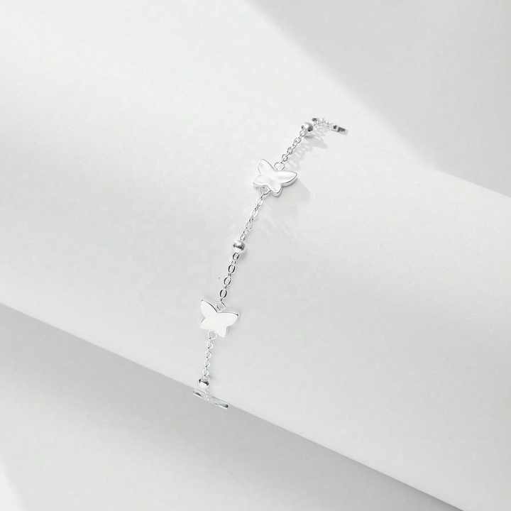 925 Sterling Silver Butterfly Bracelet Handmade Personalized Elegant Jewelry Sweet Gift for ...