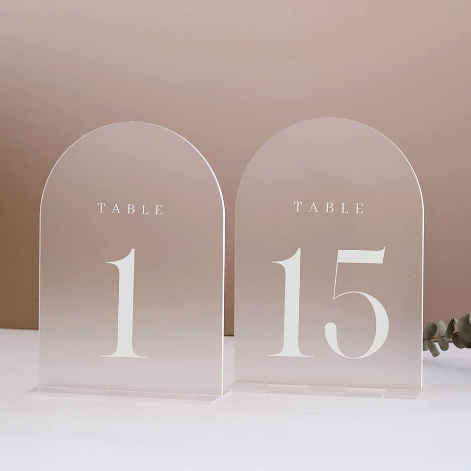 Elegant Wedding Table Decorations - Clear Acrylic Numbers