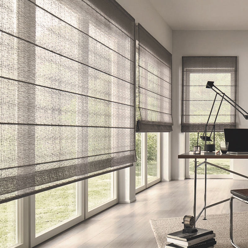 Customized Electric Roman Blinds for Office & Home