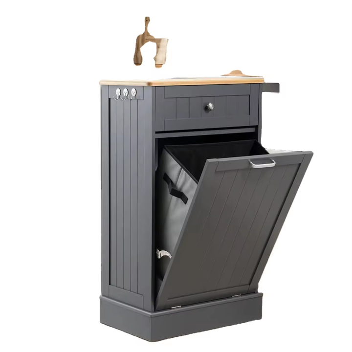 Free Standing Laundry Hamper with Hideaway Drawer Wooden Bamboo Cutting ...