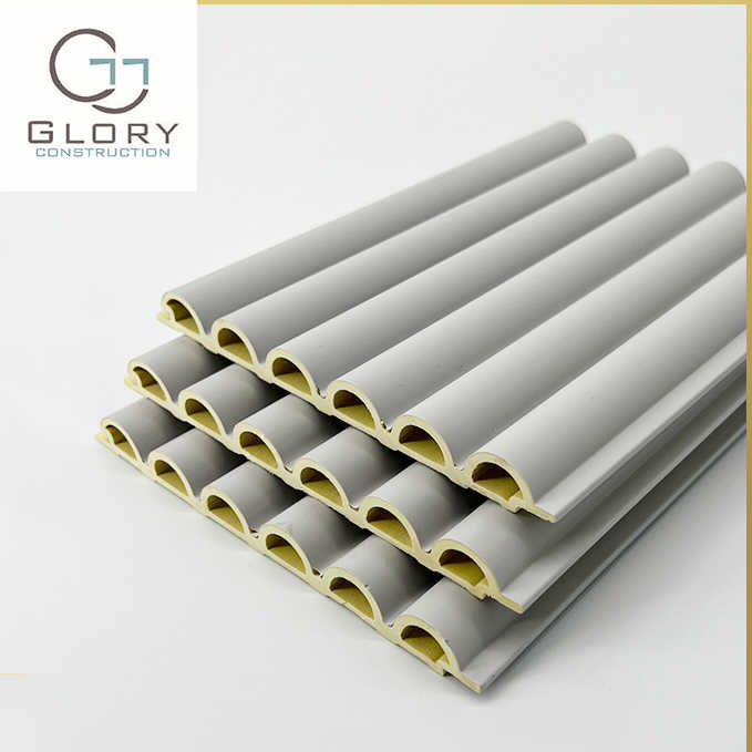 Modern WPC Semi-Circular Wall Panels Waterproof Bamboo Wood Fiber Board ...