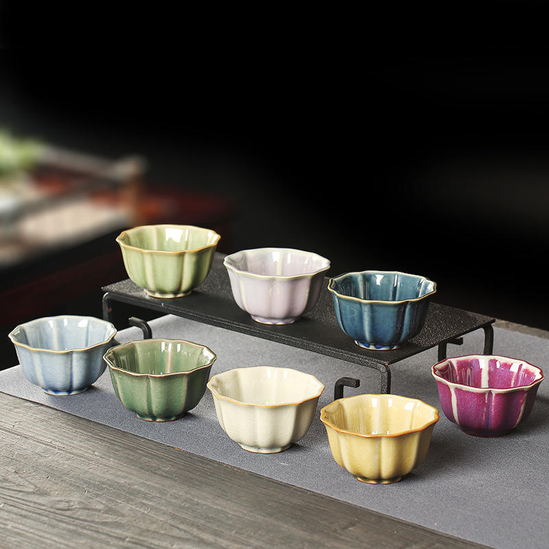 Ge Kiln-Fired Modern Large Ceramic Tea Coffee Cup Set 140ml Microwave ...